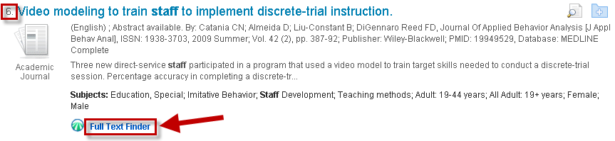 How do I find articles from the Journal of Applied Behavior Analysis ...