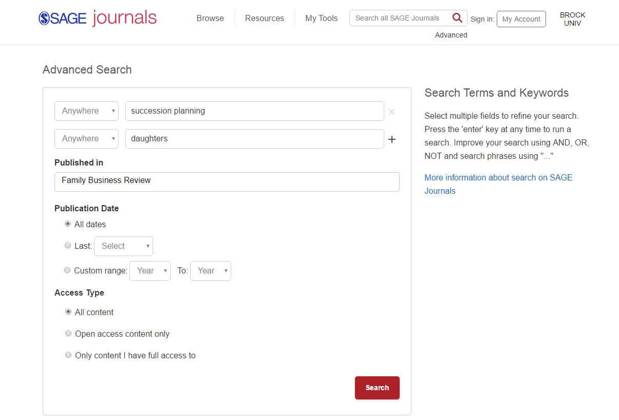 Academic Journals - ENTR 3P98: Family Business - Research Guides at ...