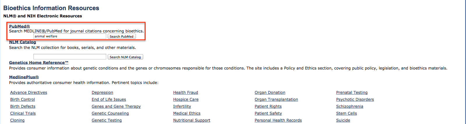 Searching PubMed - Bioethics and Medical Ethics Research at USUHS ...