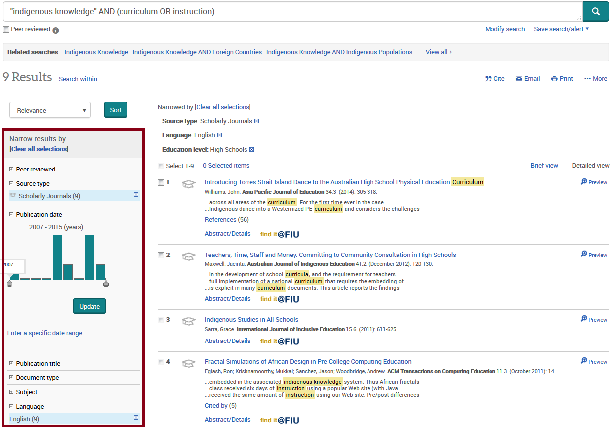 Searching in ERIC - ERIC Search Guide - FIU Libraries at Florida ...