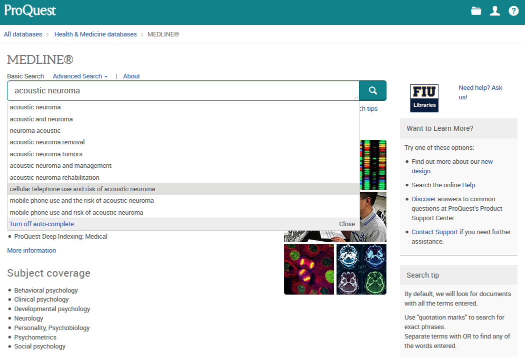 MEDLINE via ProQuest - MEDLINE Guide - FIU Libraries at Florida ...