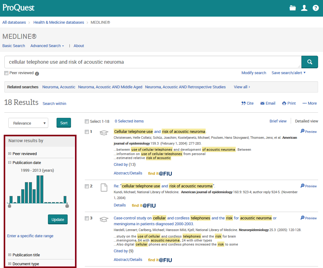 MEDLINE via ProQuest - MEDLINE Guide - FIU Libraries at Florida ...