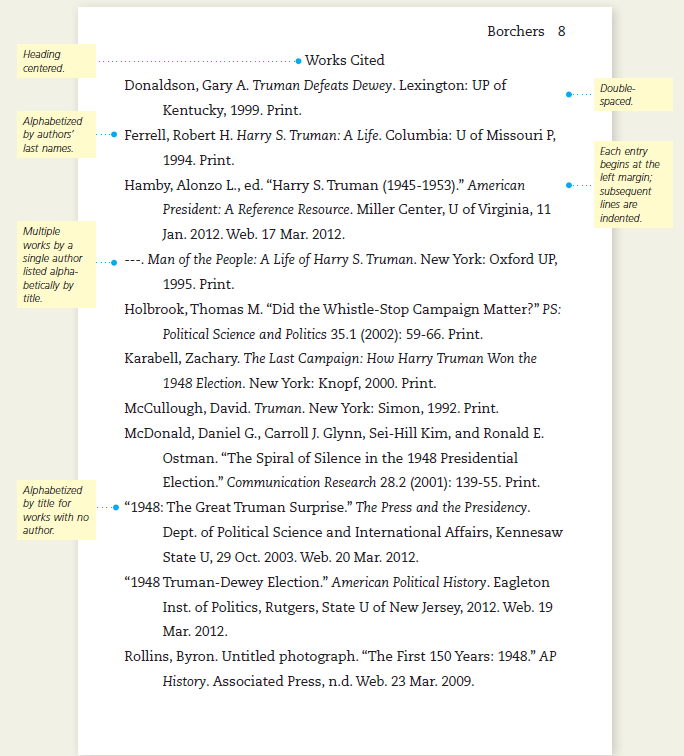 MLA Formatted Paper Example Research Guide Citations Green River