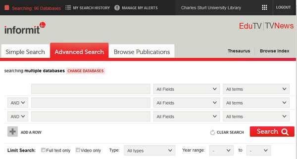 Searching in the database platforms - Database Help - Library Guides at Charles Sturt University