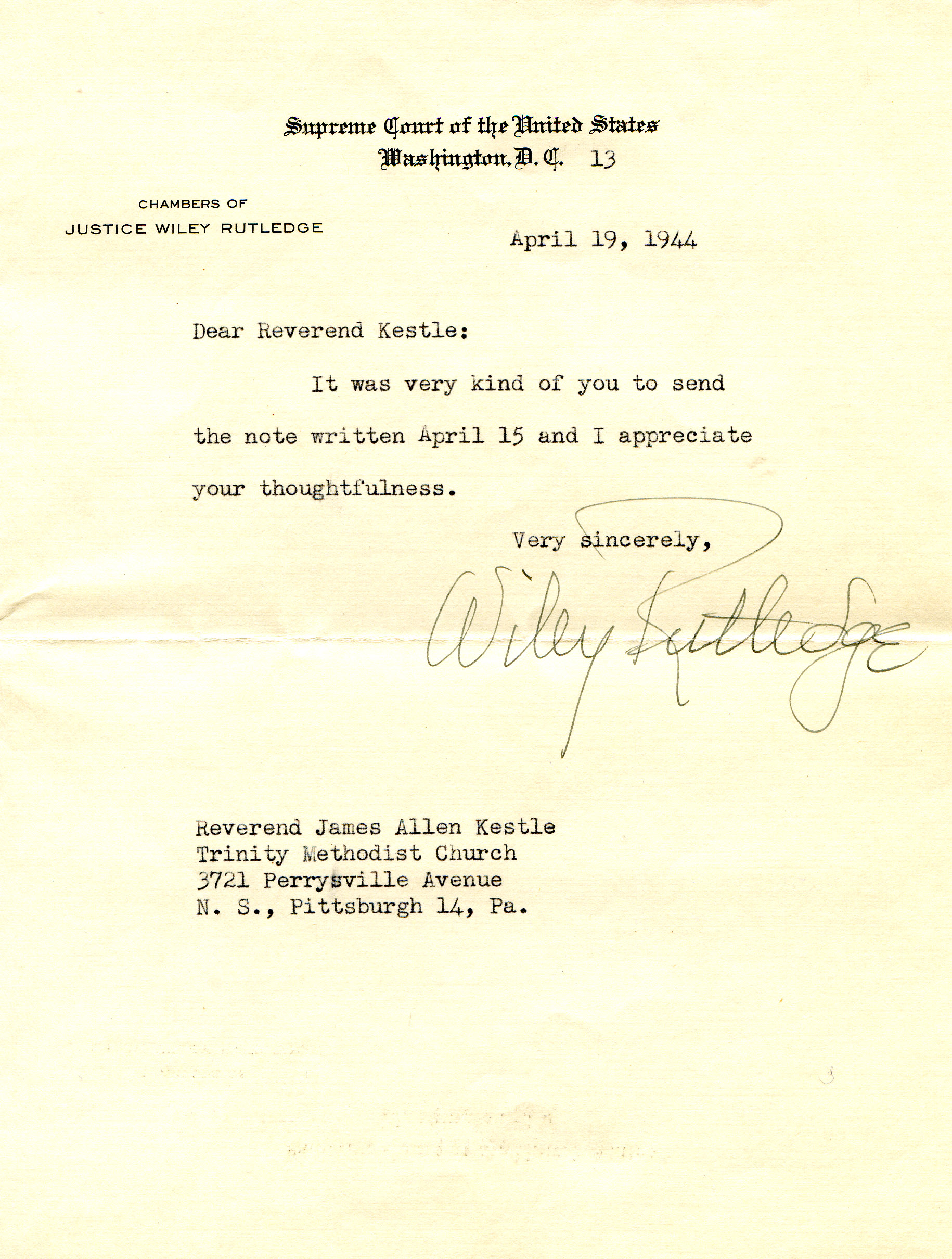 Associate Judges M-R - Robert Burke Supreme Court Autograph Collection ...