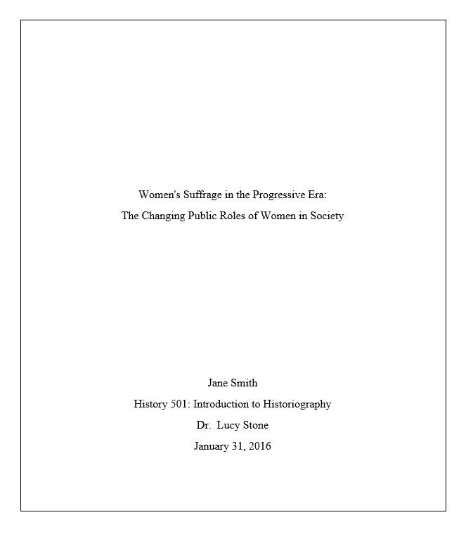 How Should A Title Page Be Formatted In Chicago Style SNHU Library 