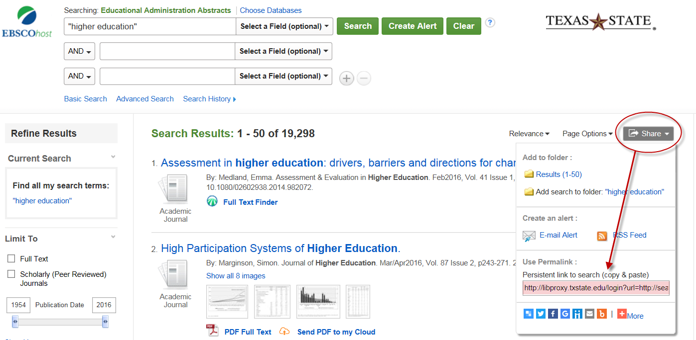 EBSCO - Linking to Articles & Other Resources - LibGuides at Texas ...