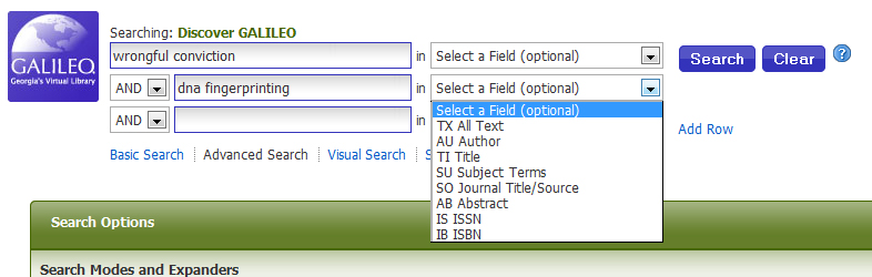 Discover GALILEO Search - Searching the GALILEO Database - ajmls at ...