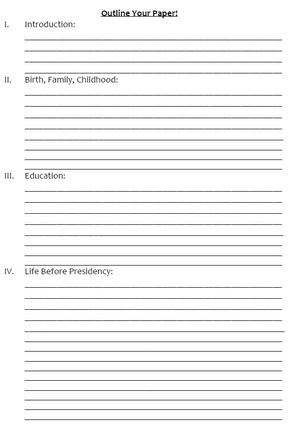 President or First Lady Report Packet - A Guide for Your 5th Grade ...