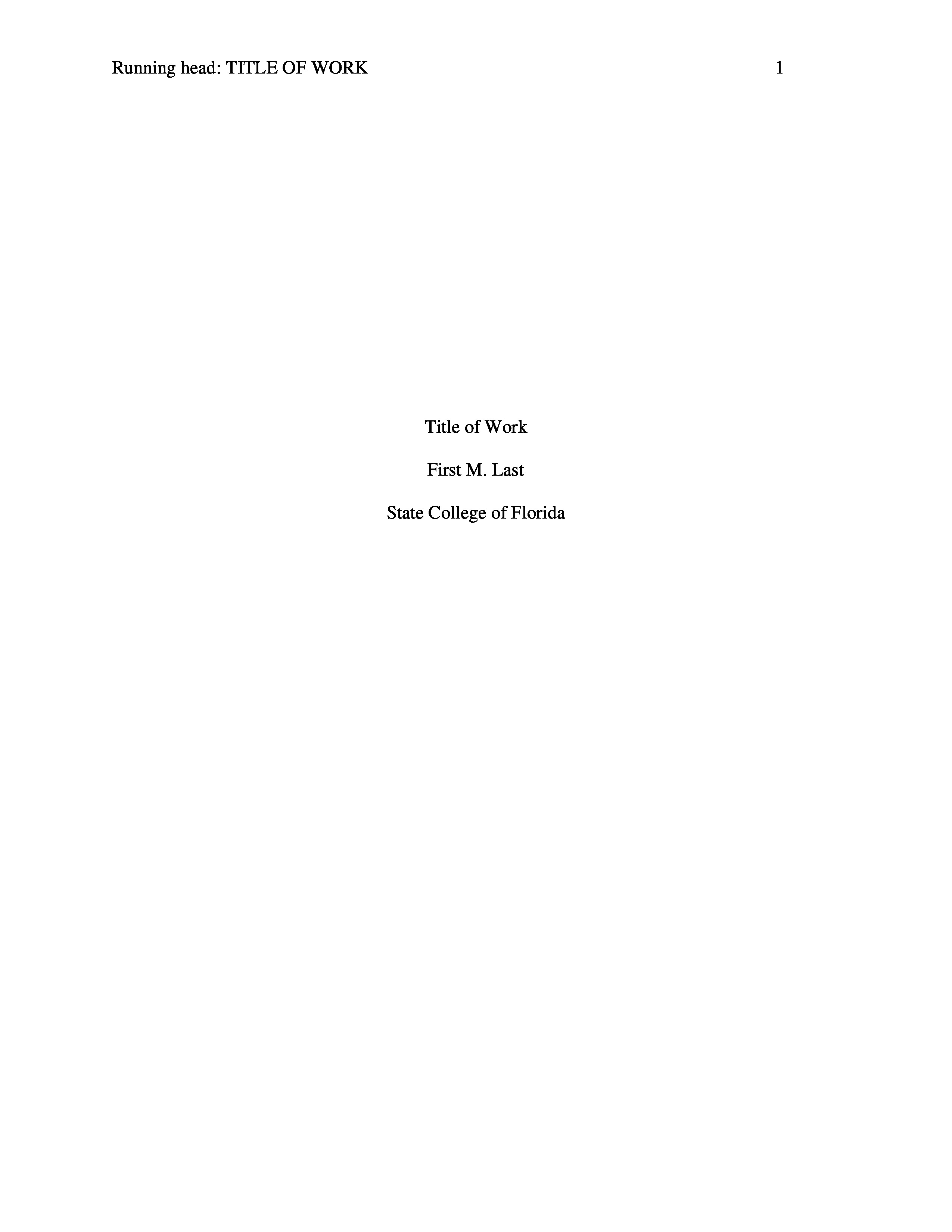 Nursing Paper Example APA Setup Template Archive APA 6th Edition