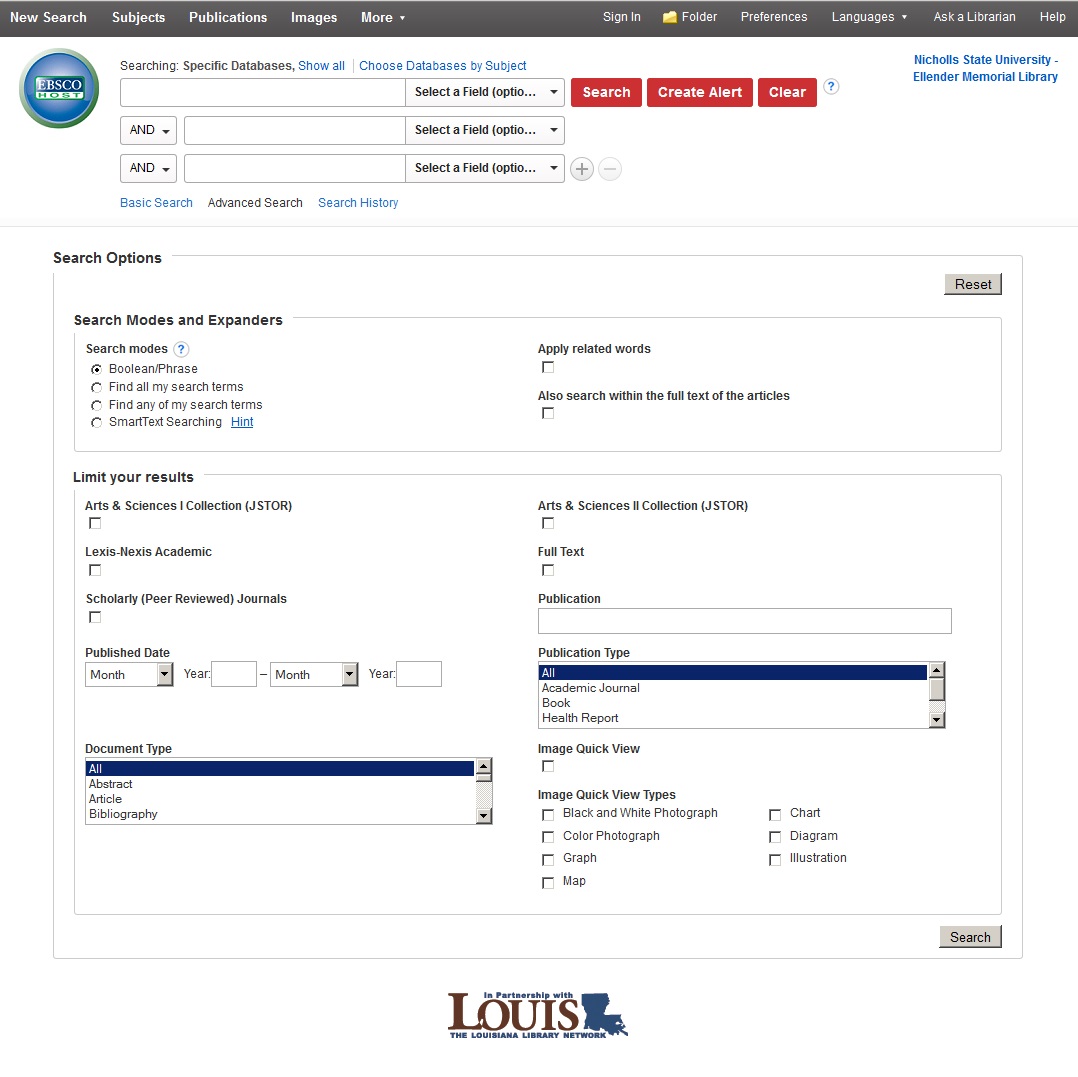 Databases - Athletic Training - Subject Guides at Nicholls State University