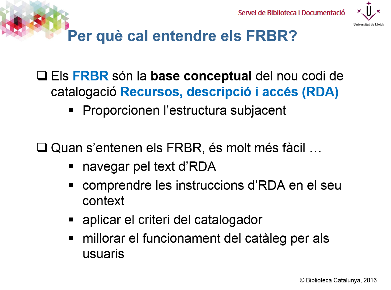 FRBR - RDA (Recursos, Descripció i Accés): TEORIA - BiblioGuies at ...