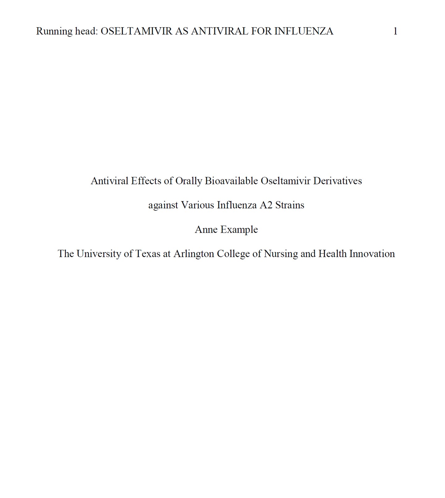  Apa Style Cover Page Example 2019 APA Title Page 2019 02 08