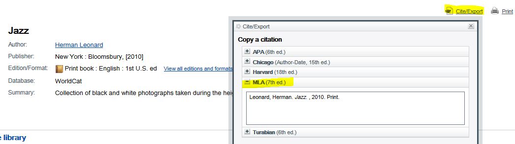 Catalog or Database Generated Citation - Citation Guide - Seton Hall ...