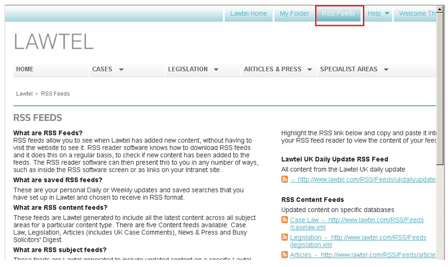 Lawtel - How to Set Up Current Awareness Services in Law Databases ...