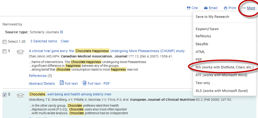 How do I export citations from a ProQuest database? - McGill Library FAQs