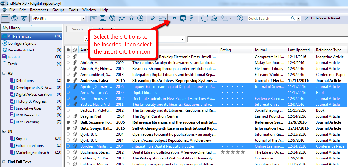 Getting Citations From EndNote To MS Word EndNote Library Management 