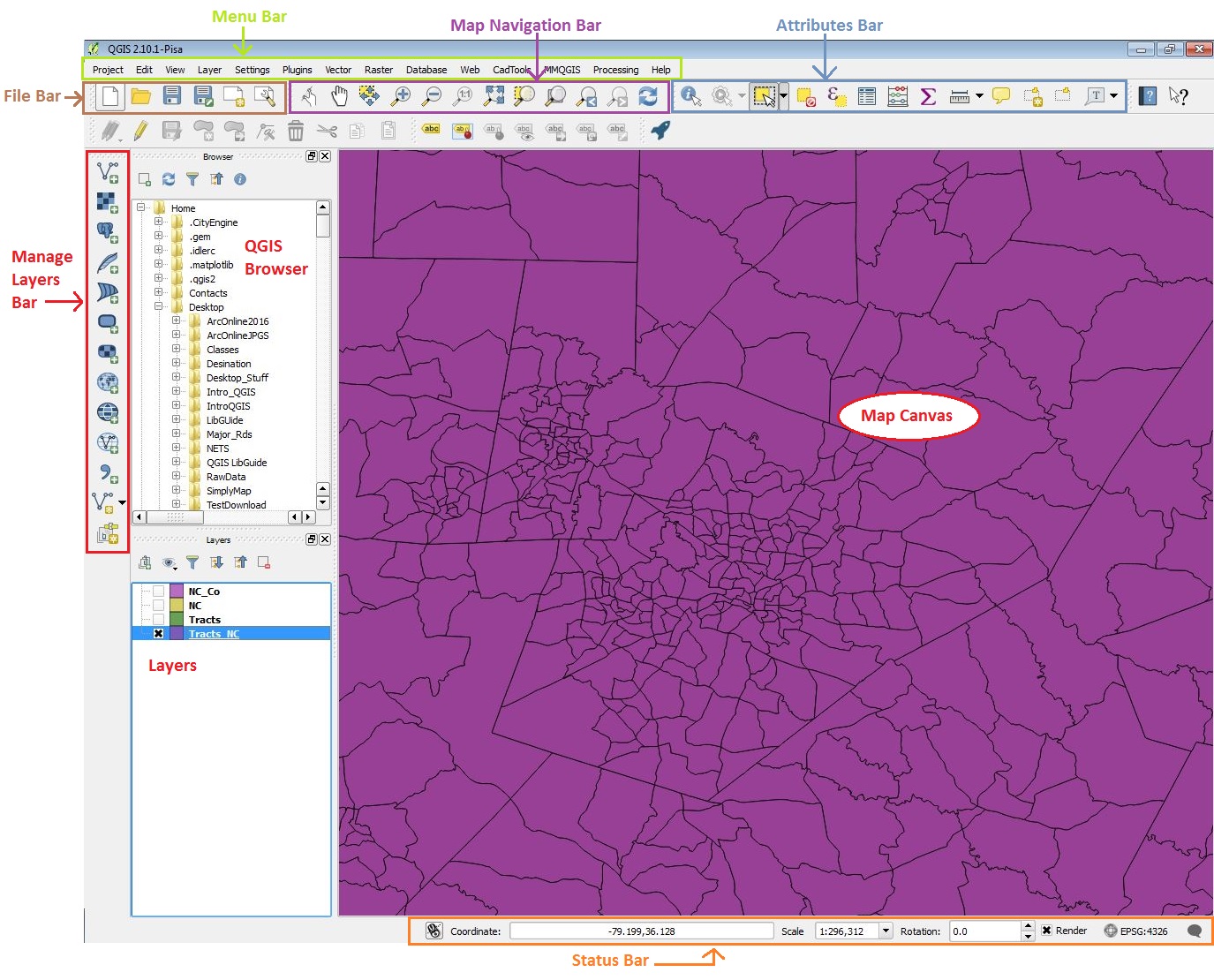 Opening QGIS And Screen Layout QGIS Introduction LibGuides At Duke University