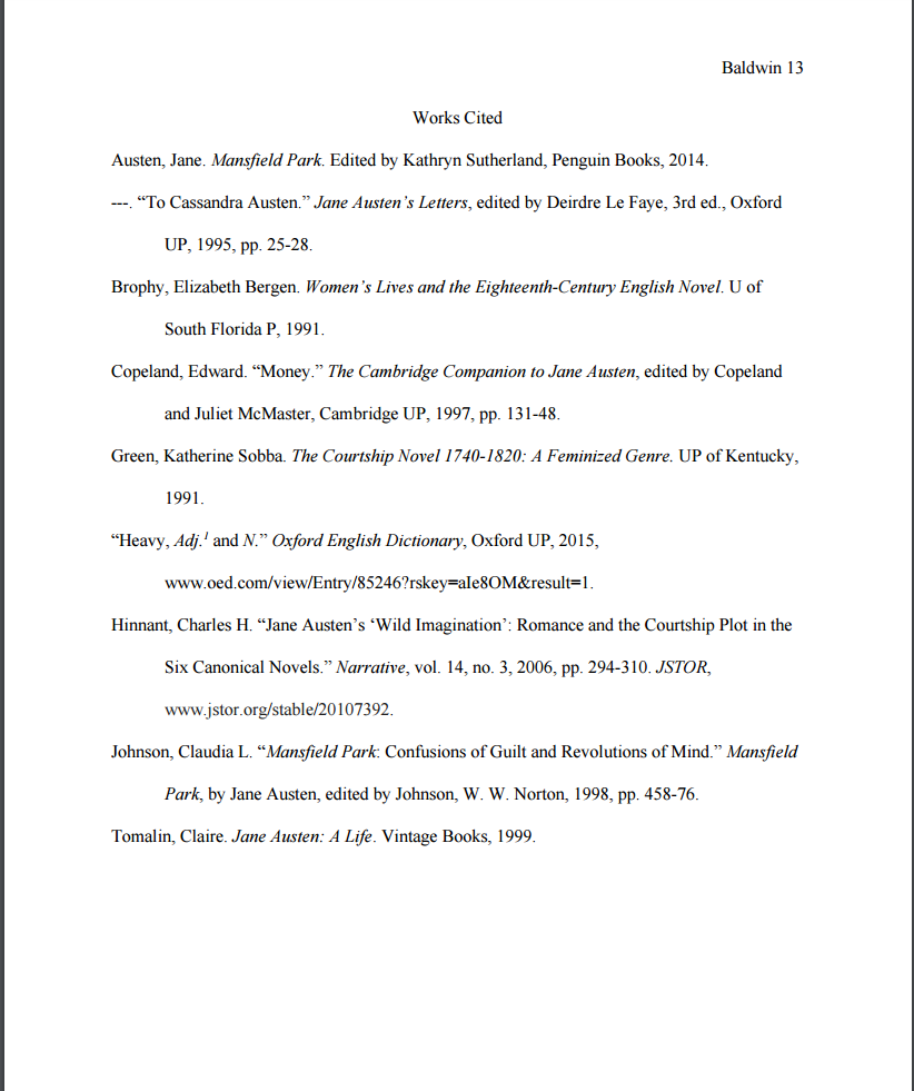 MLA Style 8th 9th Ed Format Your Paper Cite Your Sources 