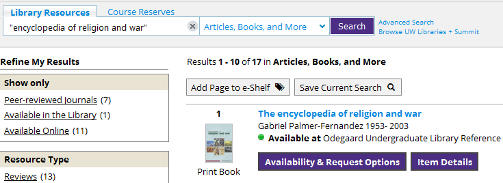 Books & Theses - Comparative Religion - Library Guides at University of ...