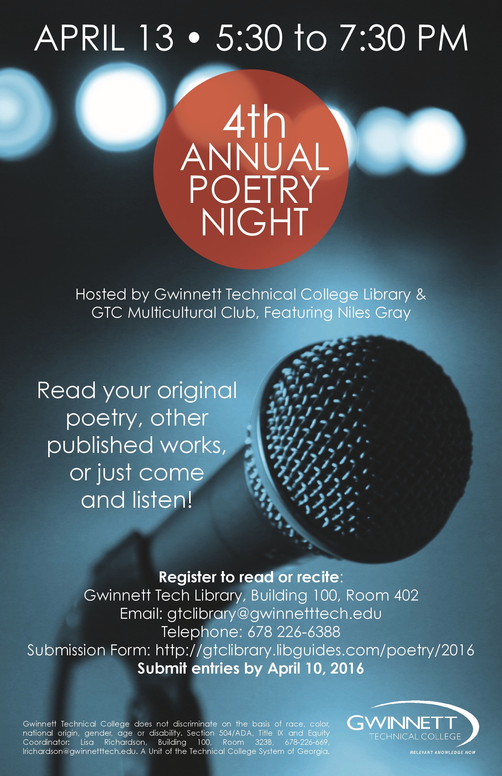 Poetry Night 2016 - Poetry - Library Home / LibGuides at Gwinnett Tech ...