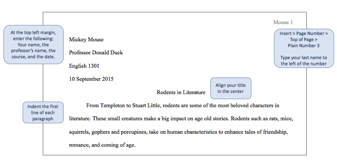  What Are The Requirements For Mla Format MLA Format APA Format 