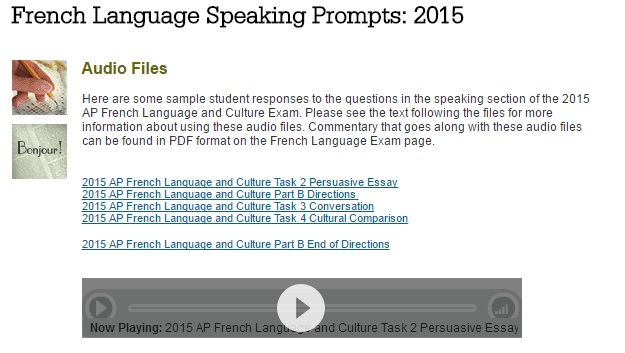 ap french speaking prompts 2015