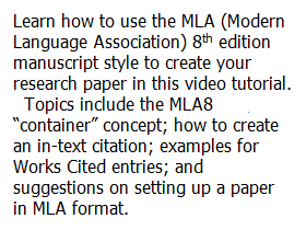 MLA 8 Style Tutorials - Video Tutorials - LibGuides at Hagerstown ...