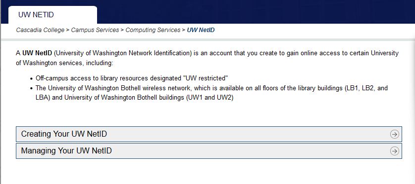 How Do I Set Up A Uw Net Id Or Reset My Password Campus Library