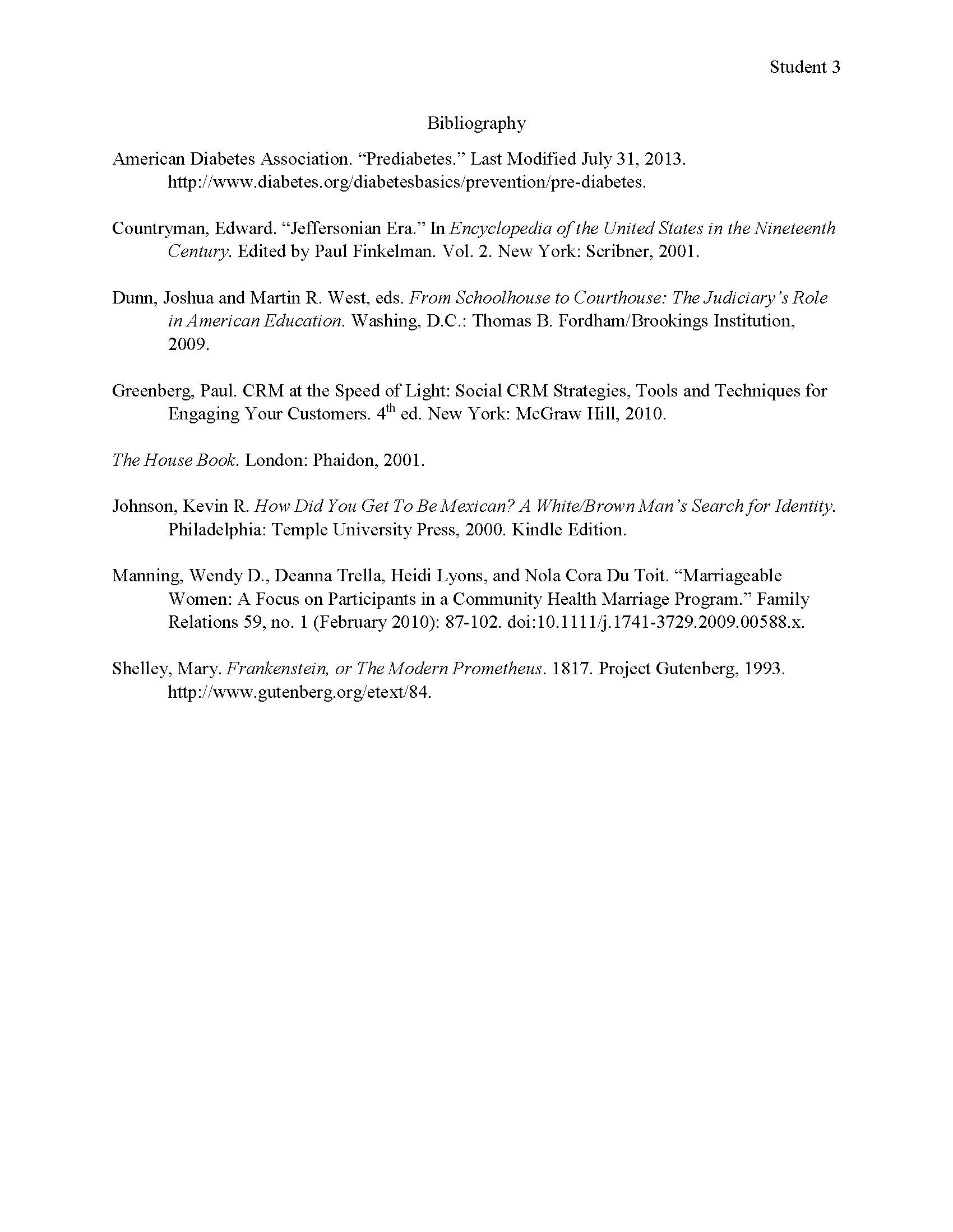 Example Bibliography Chicago Citation Guide Guides At Lone Star 