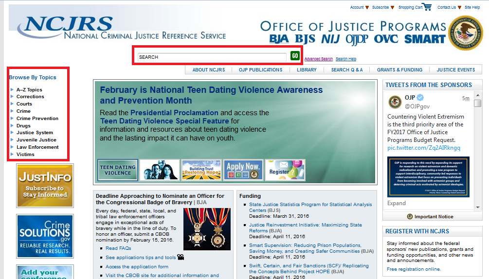 National Criminal Justice Reference Service database: Who? Why? What ...