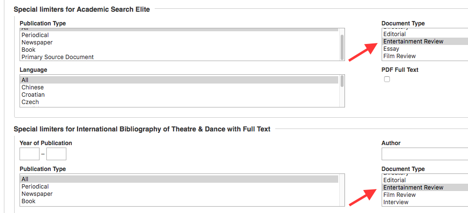 Searching for Performance Reviews in Databases - Theatre - LibGuides at Seton Hill University