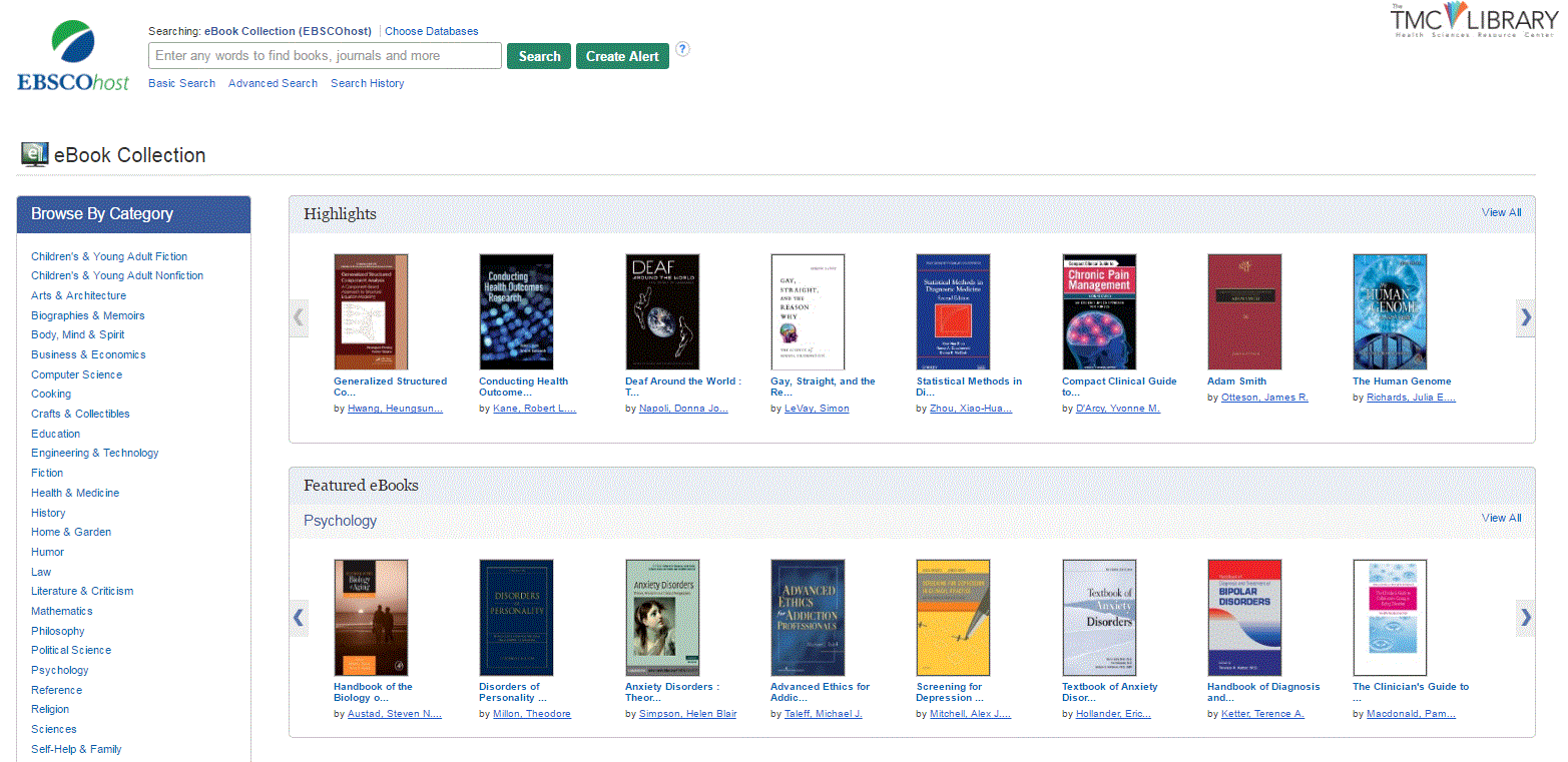 e-Book Collection (EBSCOhost) - eBooks at The TMC Library - LibGuides at Texas Medical Center ...