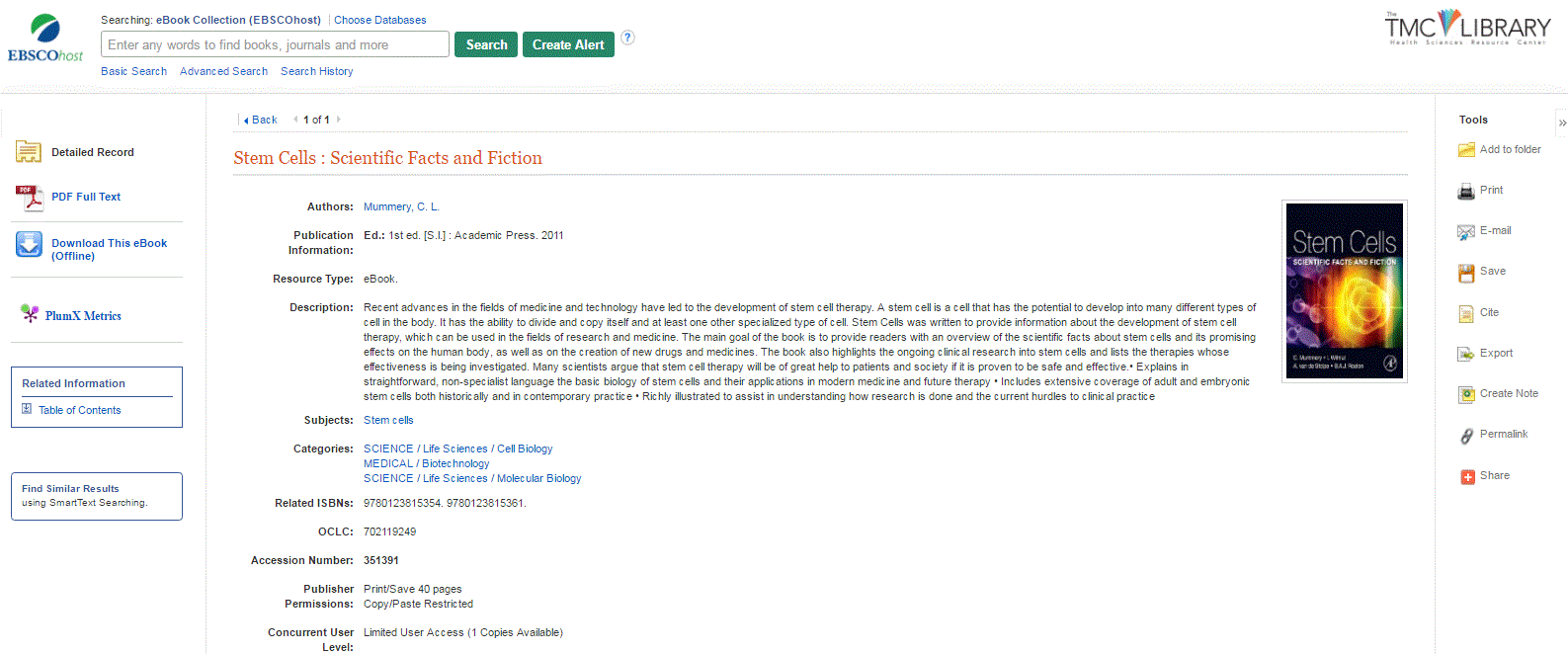 e-Book Collection (EBSCOhost) - eBooks at The TMC Library - LibGuides at Texas Medical Center ...