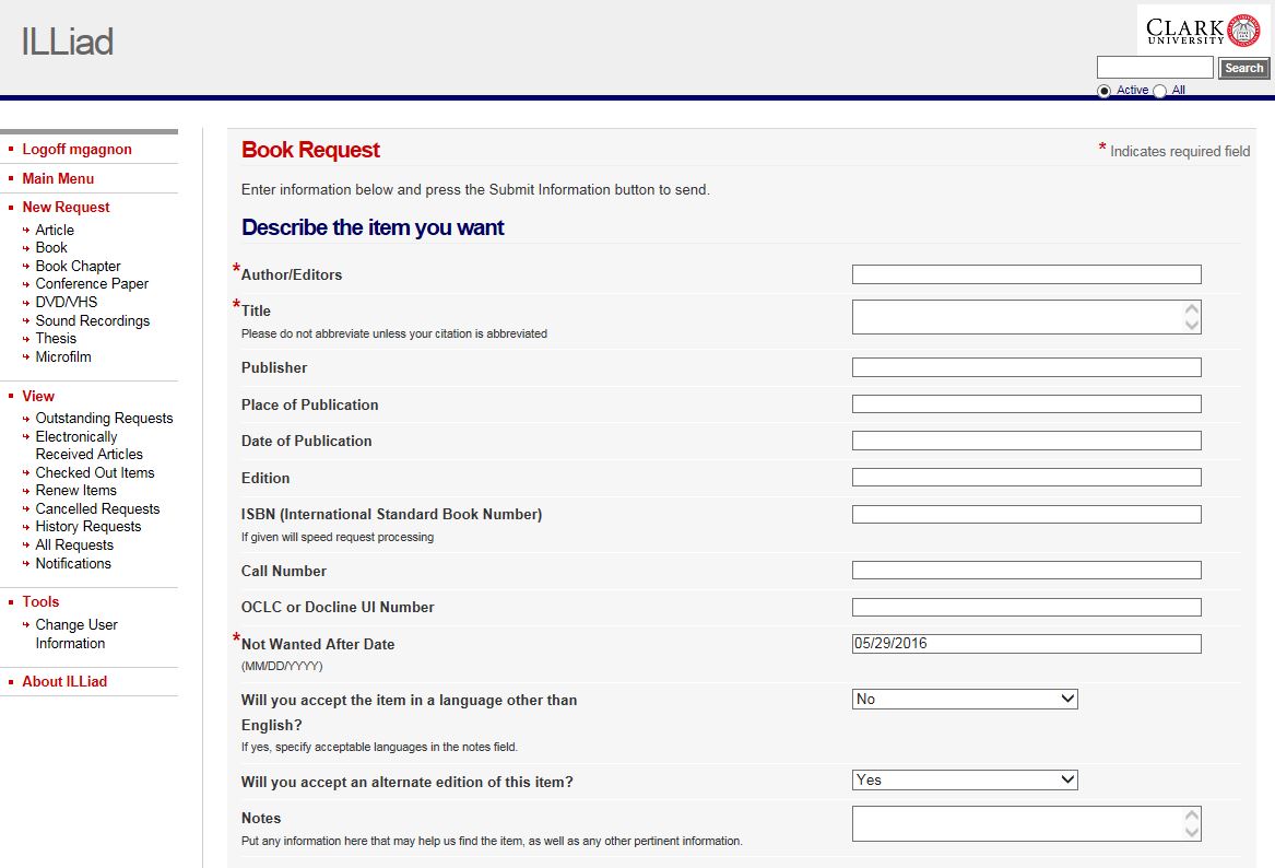 ILLiad - Interlibrary Loans (ILL) - LibGuides at Clark University