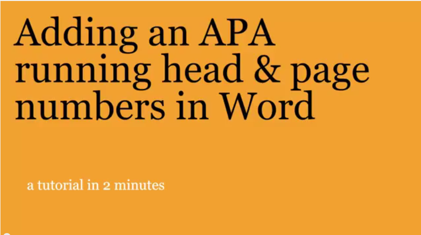 How Do I Insert A Running Head In My APA Paper How Do I Add Page 