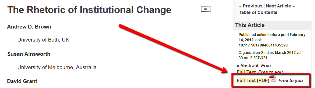 SAGE Journals - Finding & Using Permalinks - LibGuides at Adelphi University
