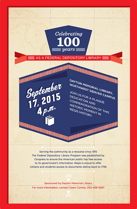 Library celebrating its 100th anniversary as a Federal Depository ...