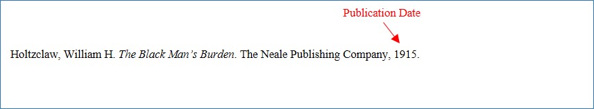 Publication Date Citation Guide LibGuides At Mississippi College Leland Speed Library