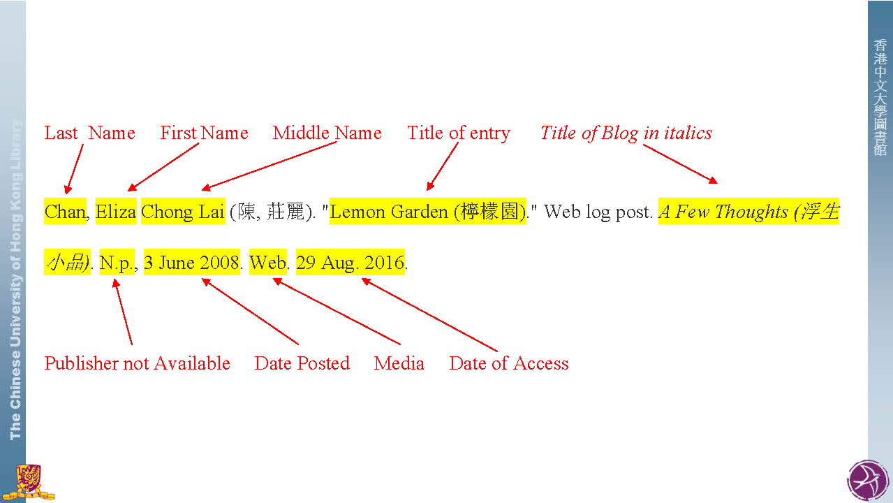 MLA Style Citation Styles LibGuides At The Chinese University Of 