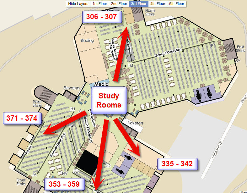 Study Rooms 306 - 374 - Directions to Library Rooms - UCF Research Guides at University of ...