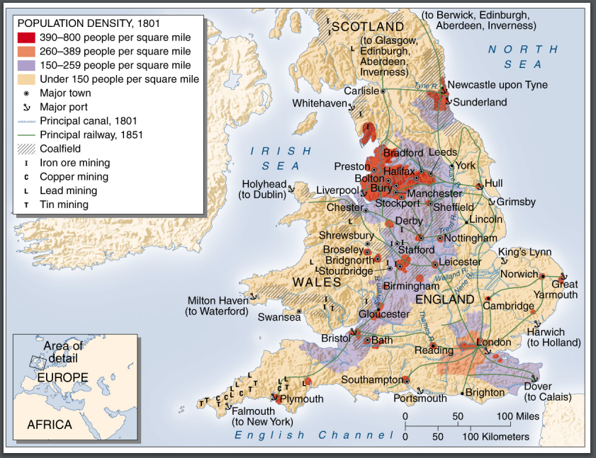 Map Of Britain During Industrial Revolution