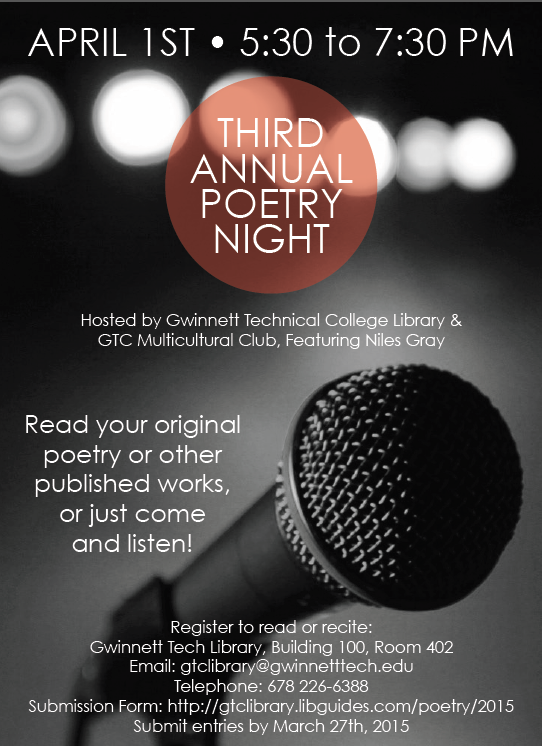 Poetry Night 2015 - Poetry - Library Home / LibGuides at Gwinnett Tech ...