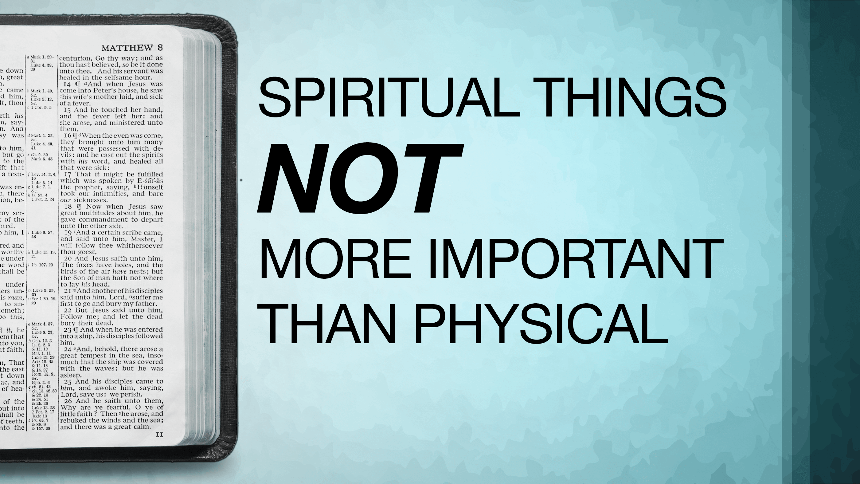 Spiritual Things NOT More Important Than Physical – Liberty Church of ...