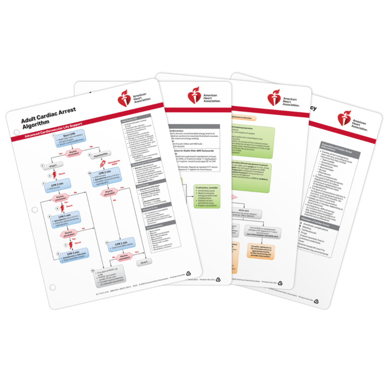AHA 2025 ACLS Emergency Crash Cart Cards (Set of 4) - LifeSavers, Inc.