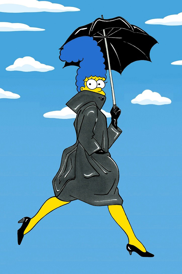 Marge Simpson vira Marilyn Monroe e Coco Chanel nas mãos de ilustrador