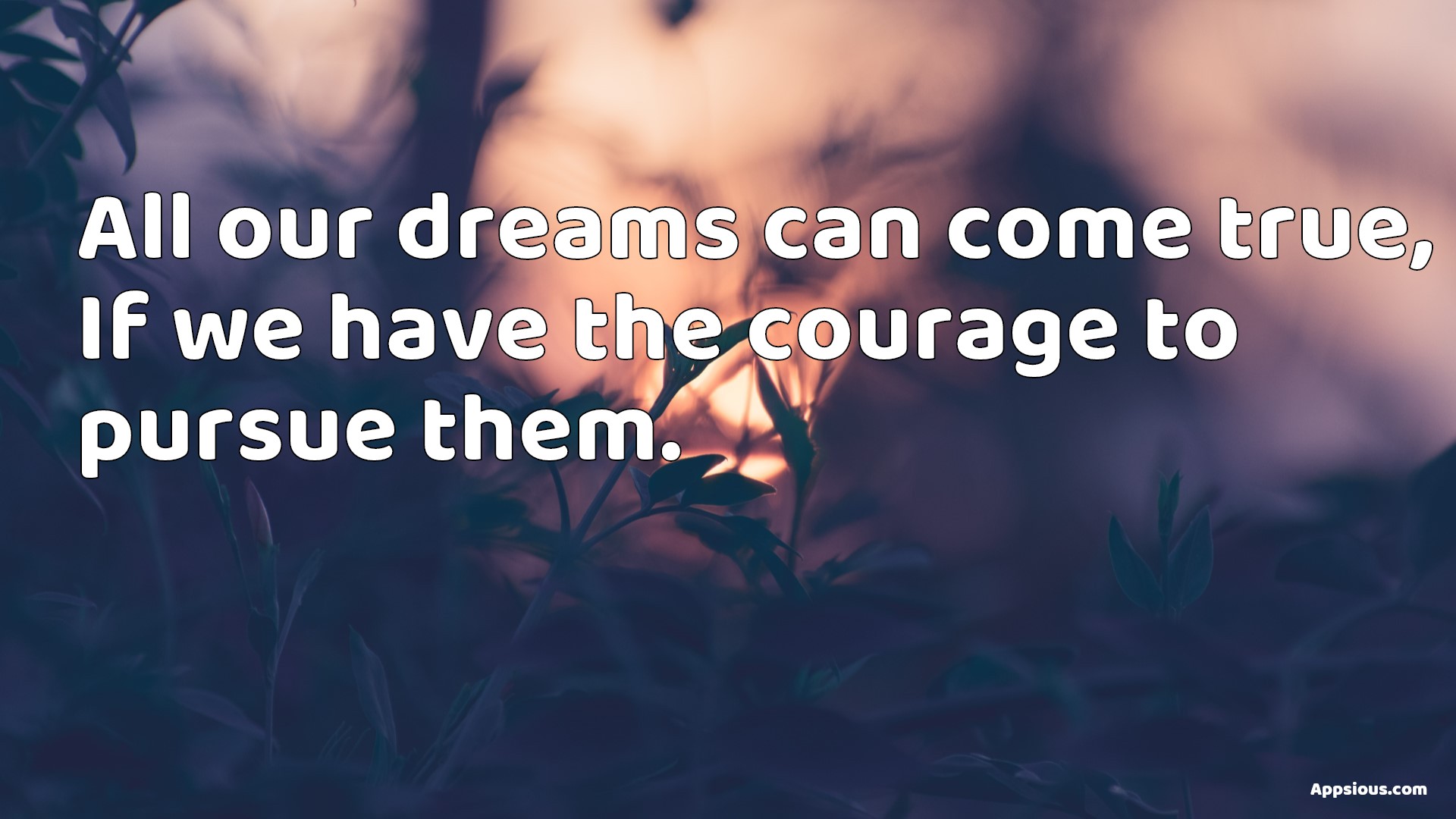 All our dreams can come true, If we have the courage to pursue them ...