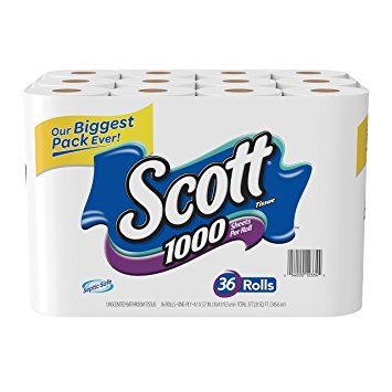 (Paper) ******Scott 1000Sheet Toilet Paper//36pcs****厕纸 24/32pallet