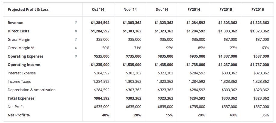 Reading The Profit And Loss P L Statement Palo Alto Software
