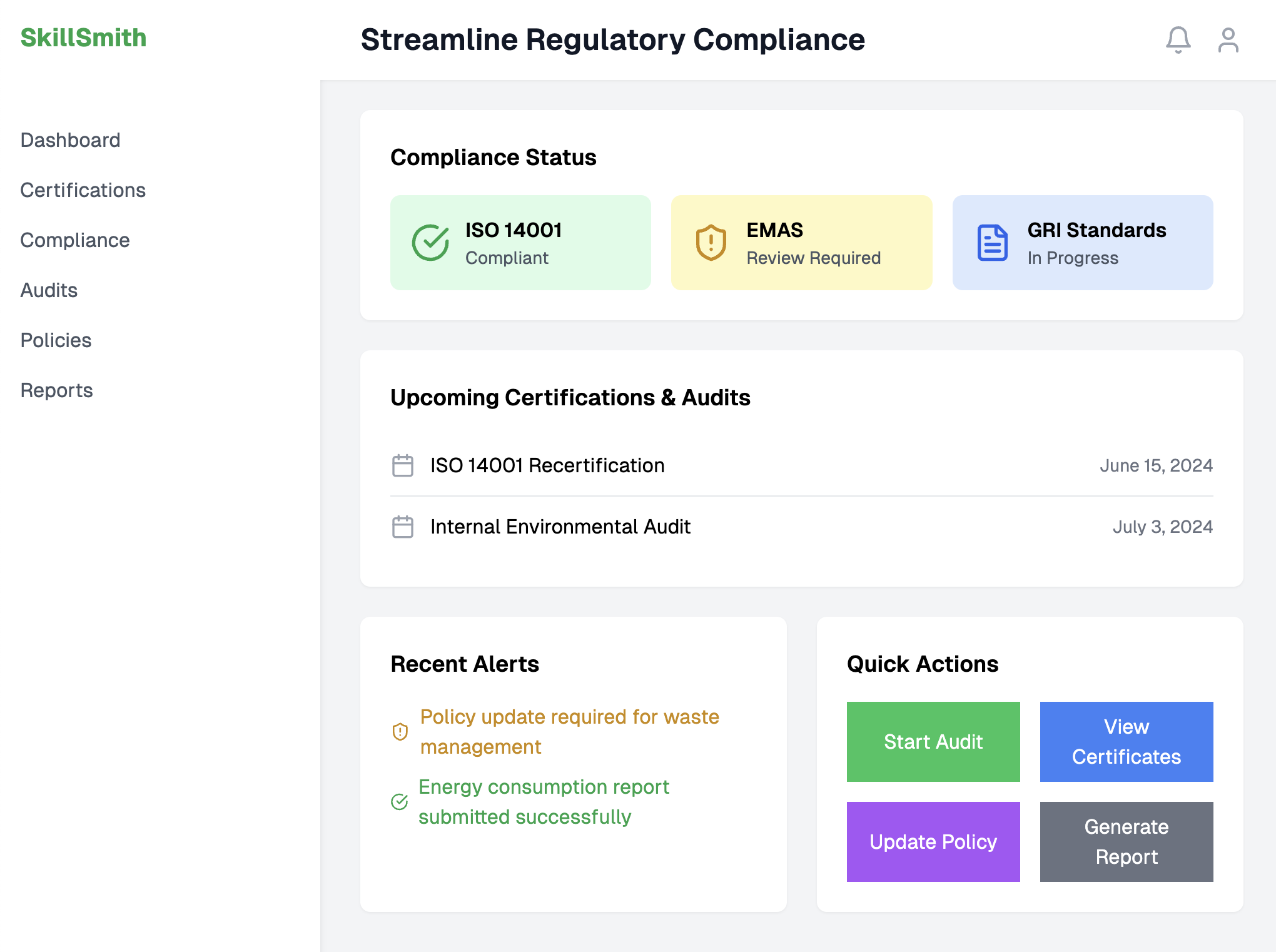 ESG Management Software | Sustainability Metrics | SkillSmith